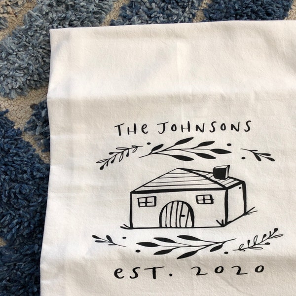 Wedding Tea Towel First Home Housewarming Gift New Home Towel ...