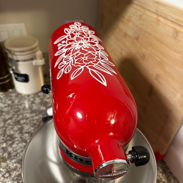 Floral Inspired Design Kitchenaid Mixer Decal Sticker| Kitchen Mixer ...