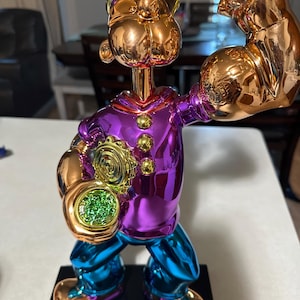 Custom 16” Chrome Monopoly Man Statue Sculpture Alec Monopoly Pop Art ...