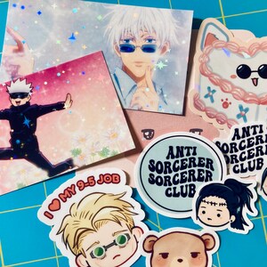 Gojo Funny Stickers HOLOGRAPHIC Set Anime Meme, JJK, Sorcerer, Satoru ...