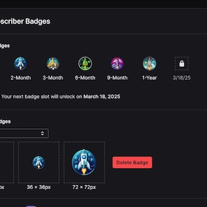 Astronaut Sub Badges for Twitch Youtube, Discord Stream Badges Twitch ...