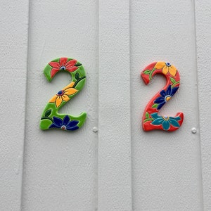 Ceramic Numeral With Mosaic Ornaments, Custom Numbers Wall Decor, House ...