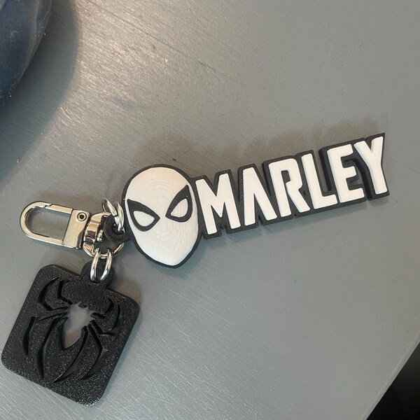Personalized Spiderman Keychain / Keyring / Bag Charm / Name Tag - 3D ...
