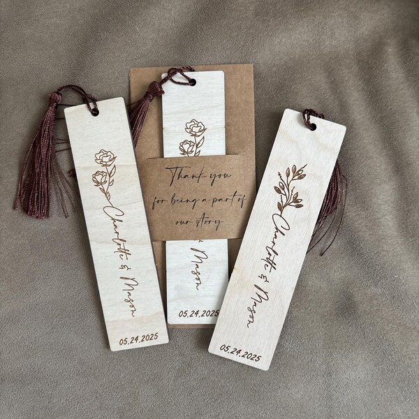 Custom Wood Bookmarks With Tassel, Personalized Wooden Bookmark, Unique ...