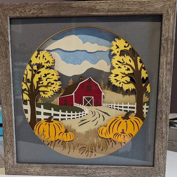 Fall Landscape Shadow Box SVG Bundle: Autumn Farmhouse Decor (digital ...