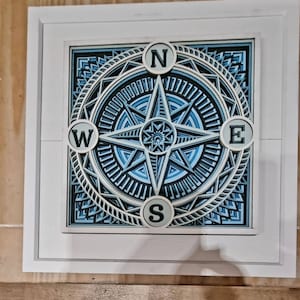 Compass SVG Multi-layered Mandala, 3d Layer Compass Mandala Svg, Shadow ...