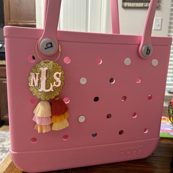 Monogram Bogg Bag Charm | Bogg Bag Tassel | Beach Tote Charm ...