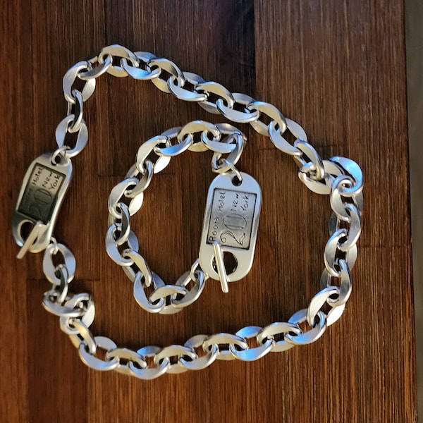 Antique Silver Bold Chain Necklace, Uno De 50 Style Chain Necklace ...