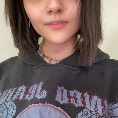 Spike Chain Choker Necklace, Gothic Jewelry, Spike Necklace, Paperclip ...