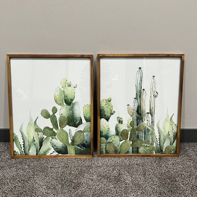 Cactus Watercolor Painting, Set of 2 Prints, Desert Plants, Botanical ...