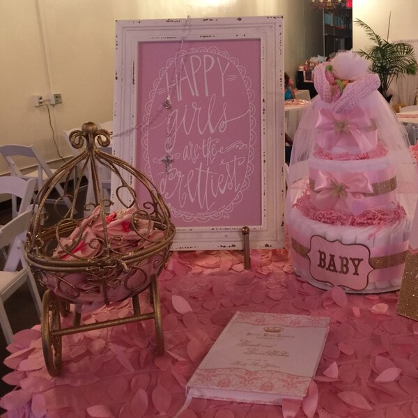 Royal Princess Baby Shower Guest Book - Personalized Wishes for Baby ...