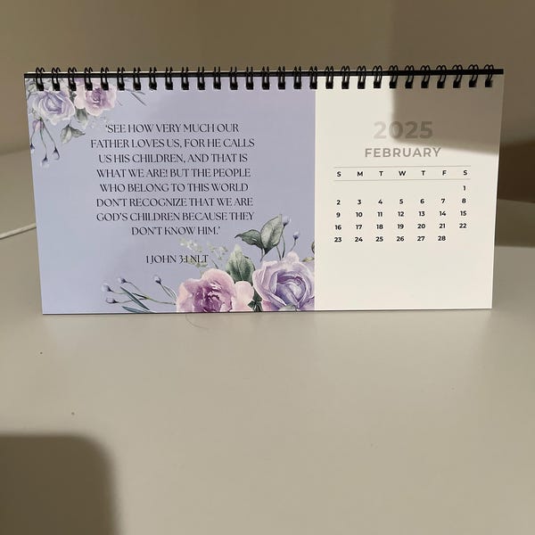 Scripture Calendar 2025 Floral Christian Desk Calendar Bible Verses ...