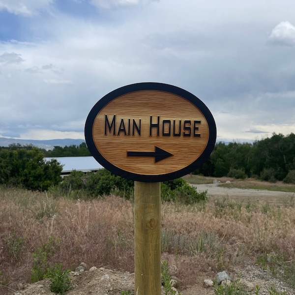 Estate Sign Custom Carved Rustic Outdoor Exterior Wood Address Family ...