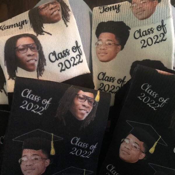 Custom Graduation Socks: Face Photo Gift, Personalized Grad Face Sock ...