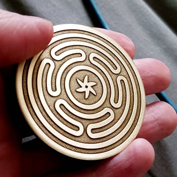 HECATE'S WHEEL COIN || Hecate's Wheel Coin || Pendant, Keychain, Pin ...