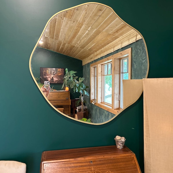 Elongated Hexagon Mirror, Contemporary Mirror, Full Length Mirror ...