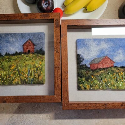 Felt Art, Needle Felted, Tree, Wool Art, Needle Felt Painting, Felt ...