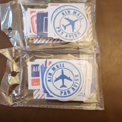 Airmail Stickers A4 Print at Home Template - Etsy