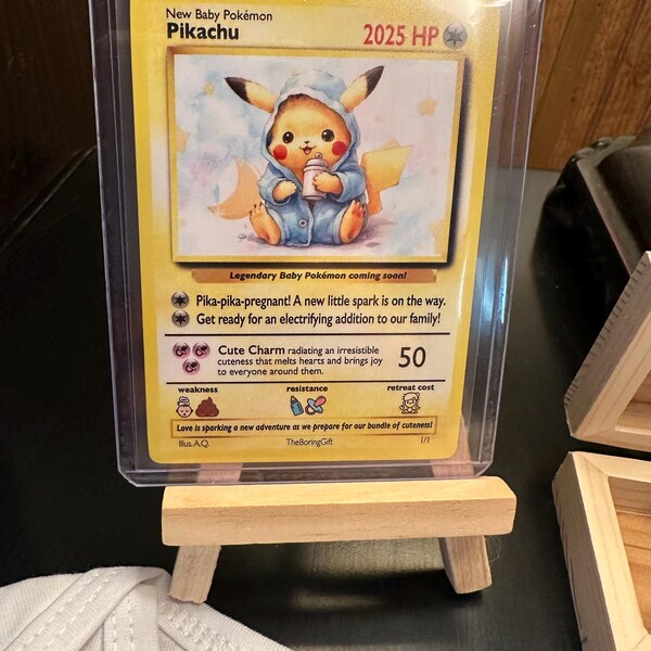 Pokemon Pregnancy Card - Pikachu and Charmander Design - Custom Pokemon ...