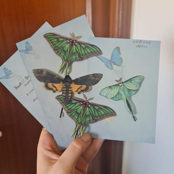 Ghost Silk Moth Earrings, Realistic Luna Moth Wings, Moon Moth ...