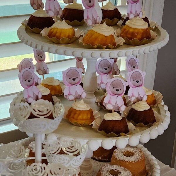 Pink Teddy Bear Cupcake Topper - Set of 12/party Favor Toppers/pink ...