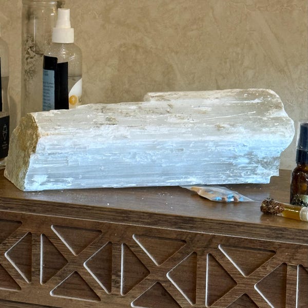 MASSIVE Natural Selenite Logs, Raw Selenite Crystal Display Specimens ...