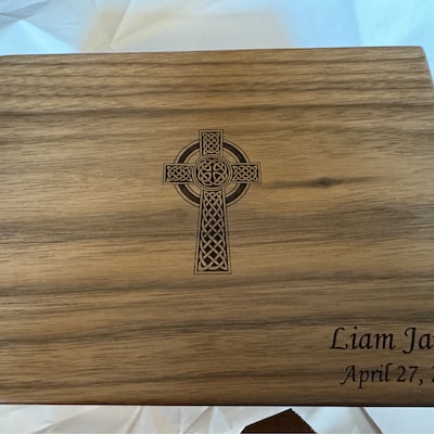 First Communion Keepsake Box Custom Engraved Wood Box Walnut Keepsake ...
