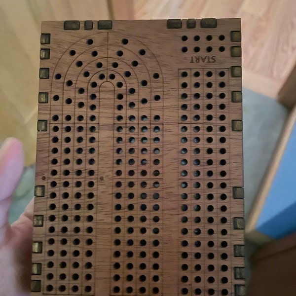 Pile of SKULLS - Travel Cribbage Board - Mahogany - 3 Track for 2, 3 or ...