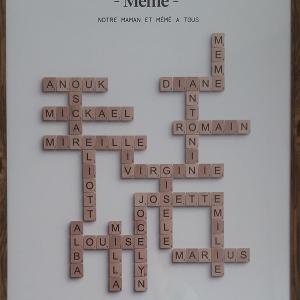 Affiche mots mêlés, type scrabble, mots croisés - Idéal Couple, Famille ...
