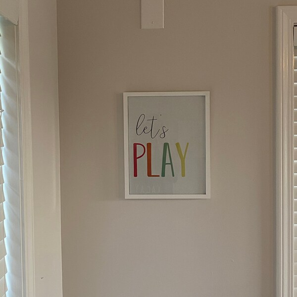 Let's Play Printable, Let's Play Sign, Kids Wall Art, Playroom Prints ...
