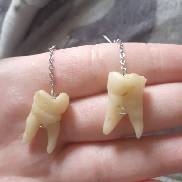 Gothic Teeth Choker, Human Tooth Necklace, Handmade Molars, Oddities ...