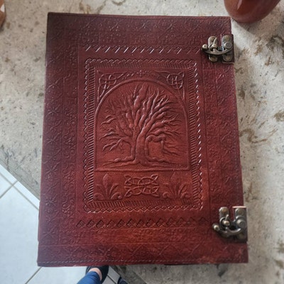 Book of Shadows, Leather Grimoire, Leather Journal, Magic Book, Celtic ...