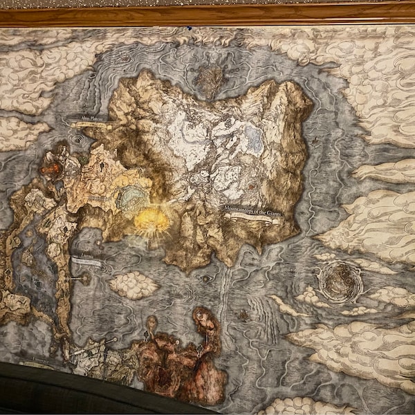 Elden Ring Lands Between Map Framed Poster, Elden Ring Map, High ...