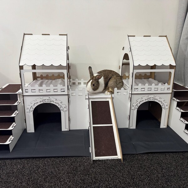 Special Design Bunny Castle, Wooden Rabbit Castle, Large Rabbit House ...