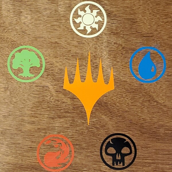 MTG Symbols Mana Decal With Border, MTG Mana Stickers, MTG Lands, Magic ...