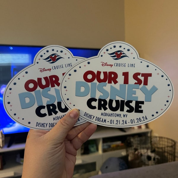 Our 1st Disney Cruise Ship Name Tag Family Magnet - Personalized Disney ...