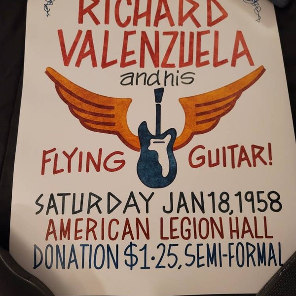 Ritchie and His Flying Guitar, Art Poster - Etsy