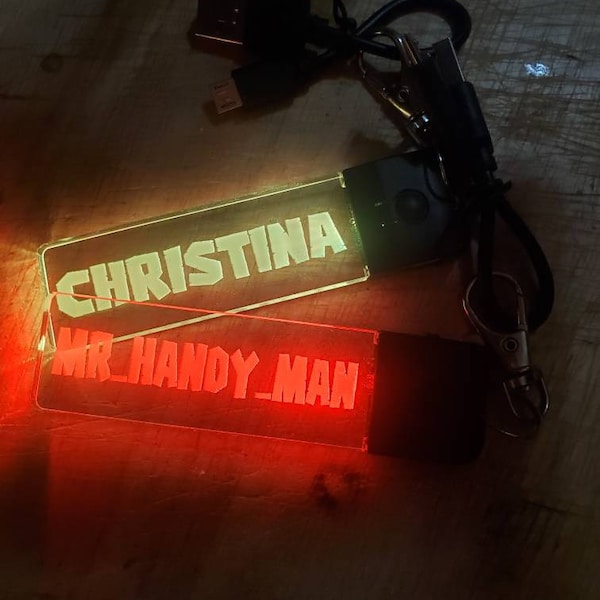 Personalized LED Light up Name Keychain | USA Made | Color Changing ...