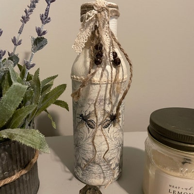 Rustic Honey Bee Decor Set/2, Primitive Bumble Bee Vase, Vintage Bee ...