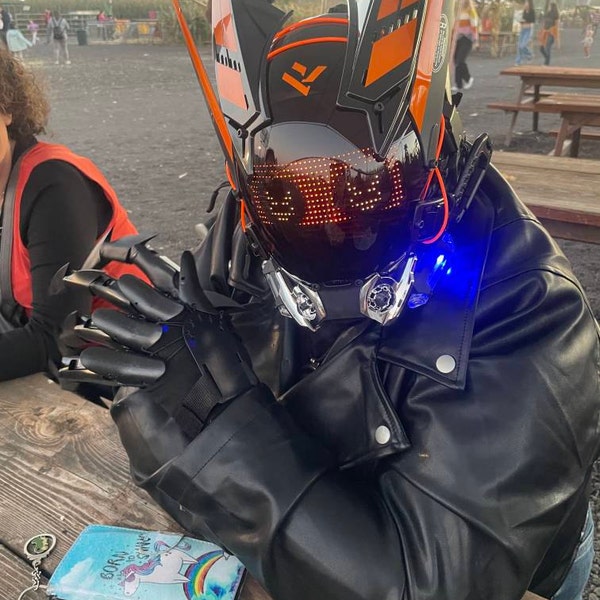 Bluetooth Cyberpunk Mask Futuristic Mask cyberpunk Helmet-tech Mask ...