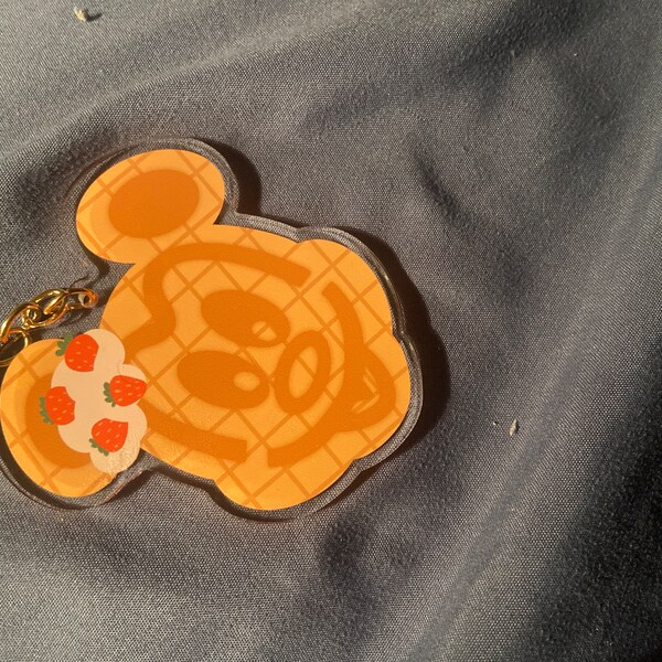 Mickey Waffle Keychain Disney Keychain Mickey Bag Charm Mickey Keychain ...