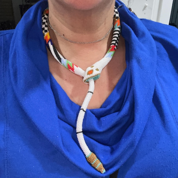 Blue Beaded Necklace Native American Style Indian Beads Necklace Ethnic ...