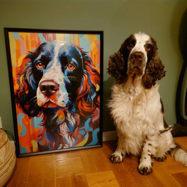 Bloodhound Poster, Abstract Dog Print, Personalized Dog Portrait ...