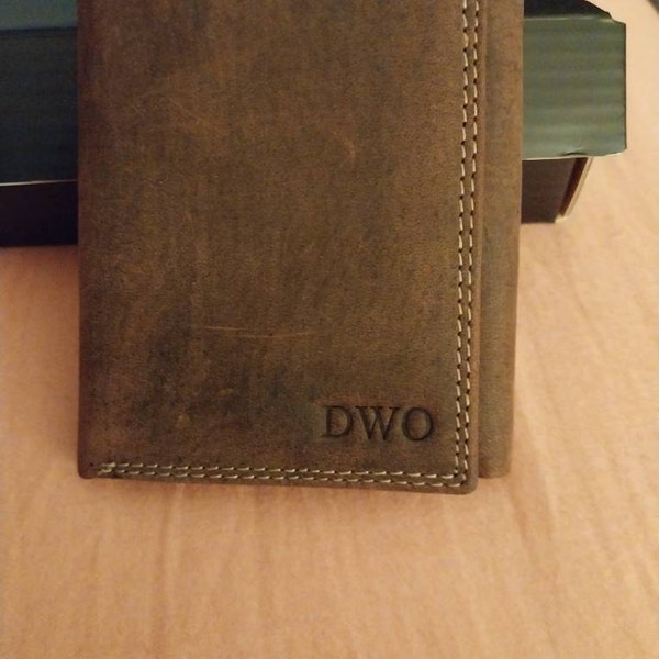 Full Grain Leather Trifold Men's Wallet, RFID, Personalized Monogram ...