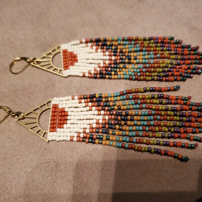 ORIGINS Beaded Fringe Hoop Earring Kit, Seed Bead Earring Kit - Etsy