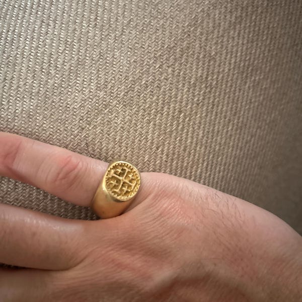 Signet Ring, Coat of Arms of the Knights of the Holy Sepulchre, House ...