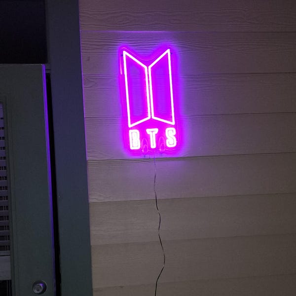 BTS Logo Neon Sign, Merch Korean Kawaii Decor, Bedroom Decor, Bespoke ...