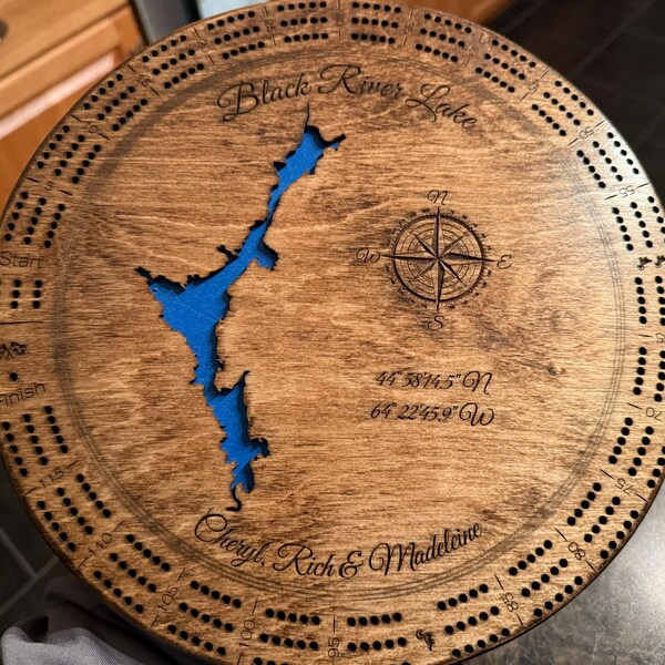 Compass Themed Cribbage Board Gift – Custom Cribbage – Wooden Cribbage ...