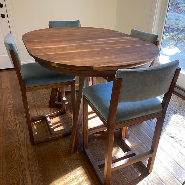 Live Edge Walnut Table on Steel A Frame Legs, Farmhouse Kitchen Table ...