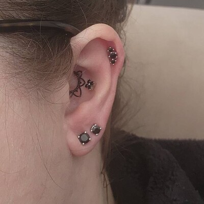 Twist Lobe Cuff, Minimalist Lobe Cuff Stud Earrings, Lobe Cuff Sterling ...